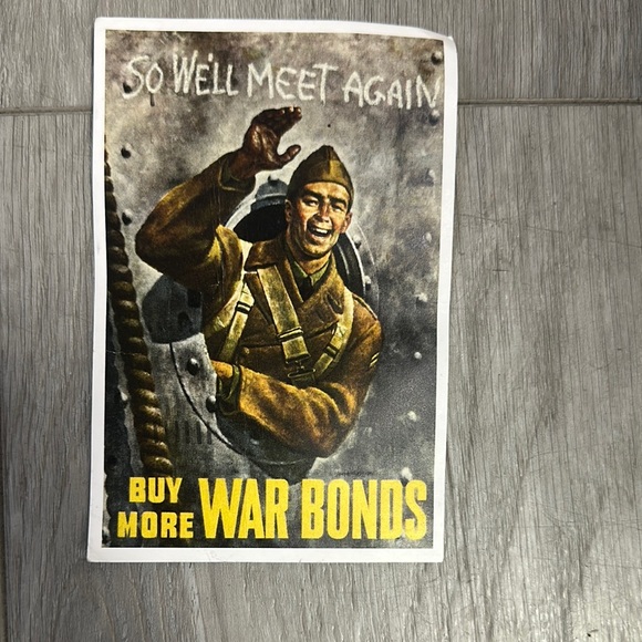 Art | Vintage War Bonds Poster With Soldier In Brown Uniform | Poshmark